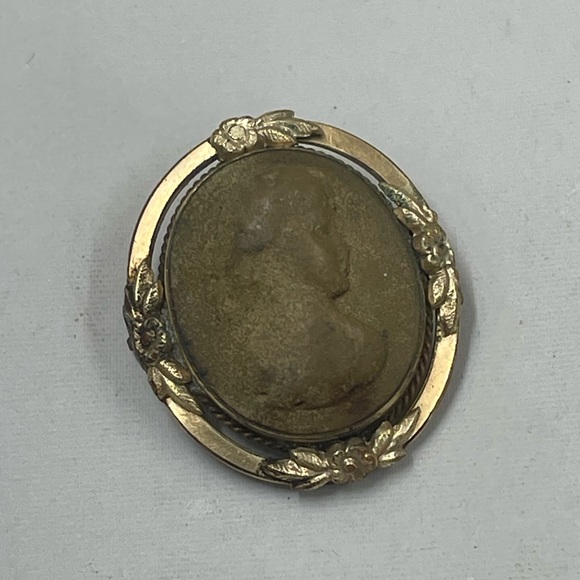 Jewelry | Antique Victorian Vulcanite Mourning Cameo Brooch Pin Gutta ...